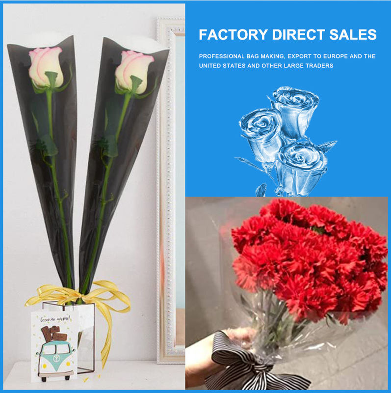 Clear Plastic Biodegradable Flower Wrapping Bouquets Sleeves Packaging ...