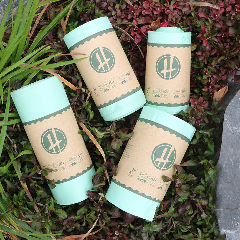 Compostable PLA Cornstarch PBAT Recyclable Garbage Bags Green Color