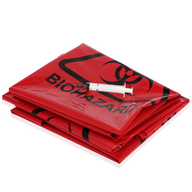Large Thick 0.02mm 0.1mm Biohazard Plastic Bags For Hospital Waste