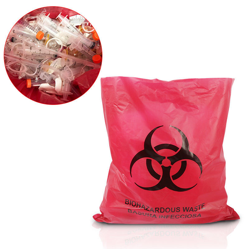 Red Biohazard Hazardous Waste Disposal Bags DOT ASTM Standards for ...