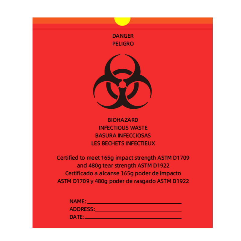 85cm*65cm HDPE LDPE Autoclave Biohazard Bags Drawstring Deisgn