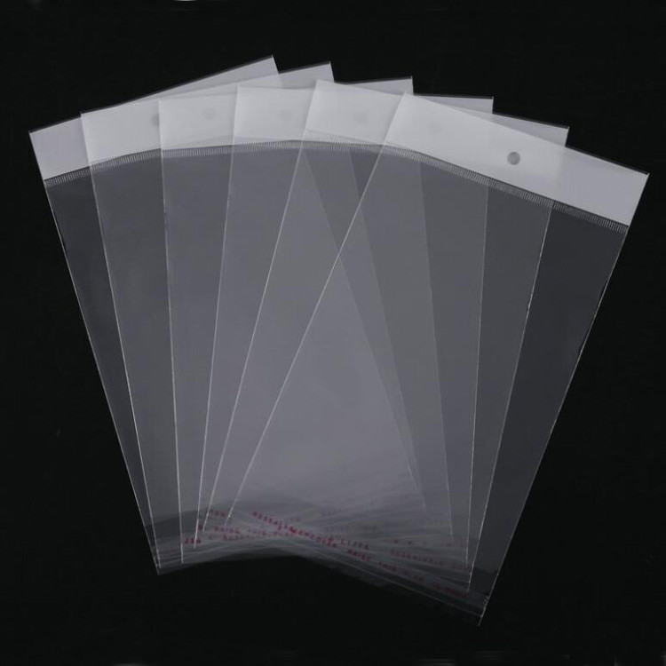 Self Adhesive HDPE LDPE OPP Plastic Header Bag OEM White Clear