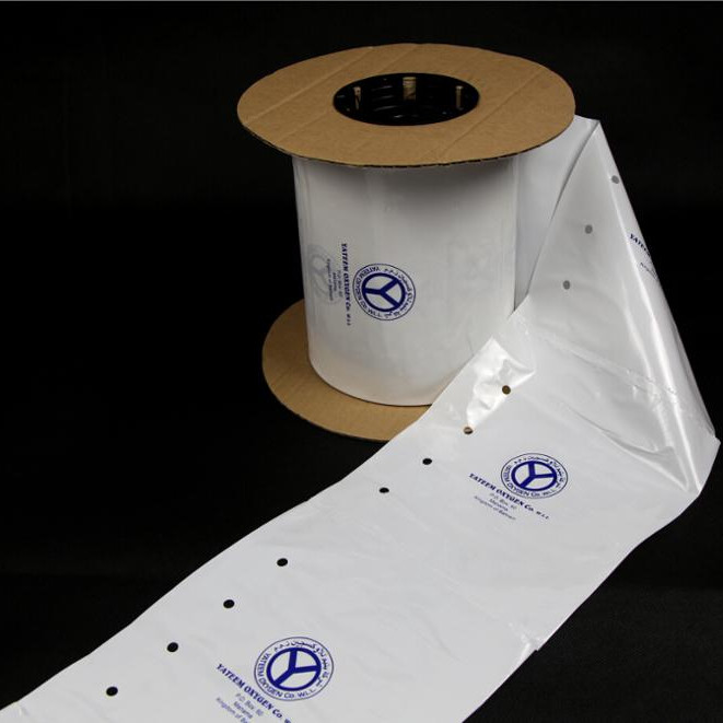 LDPE Plastic Single Side Opening Pre Opened Perforated Bags