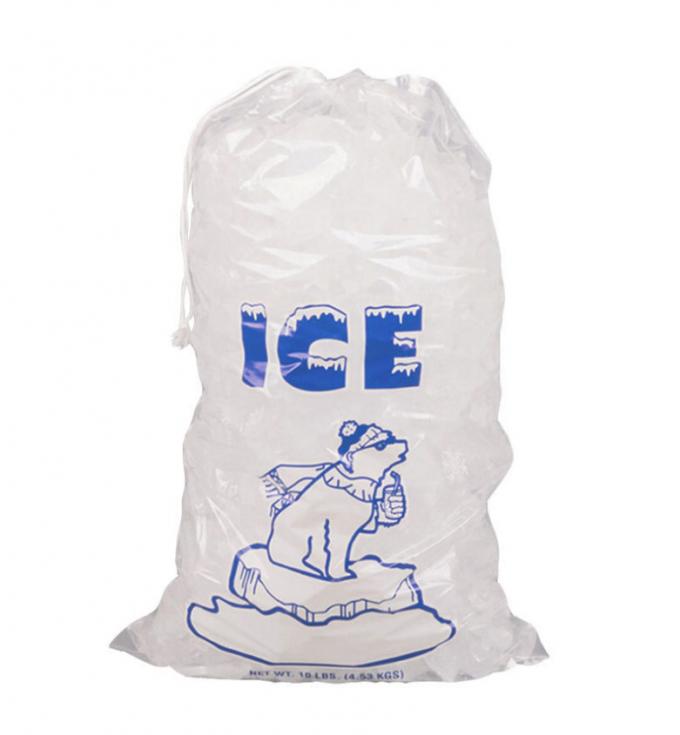 10LBS 20LBS LDPE Clear Plastic Ice Bags With Customer Own Logo